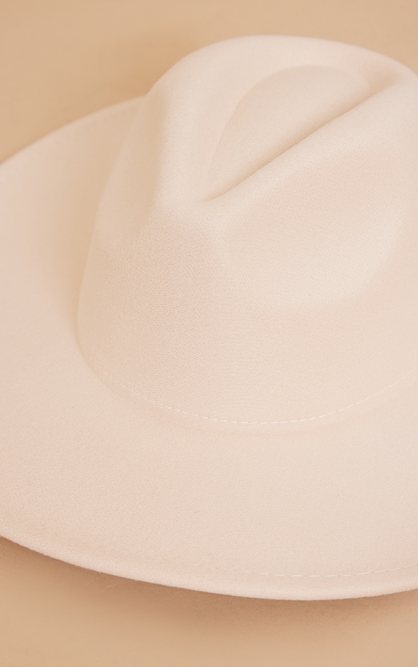 Tan Wide Brim Fedora Hat | Accessories | PrettyLittleThing QA
