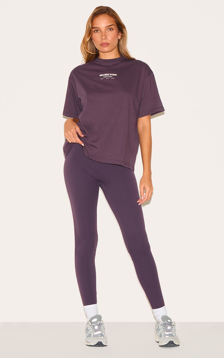 Plum Wellness Printed Boxy Oversized T Shirt | Athleisure | PLT