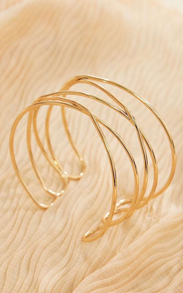 Gold Gold Wirey Statement Arm Cuff | Accessories | PLT AUS