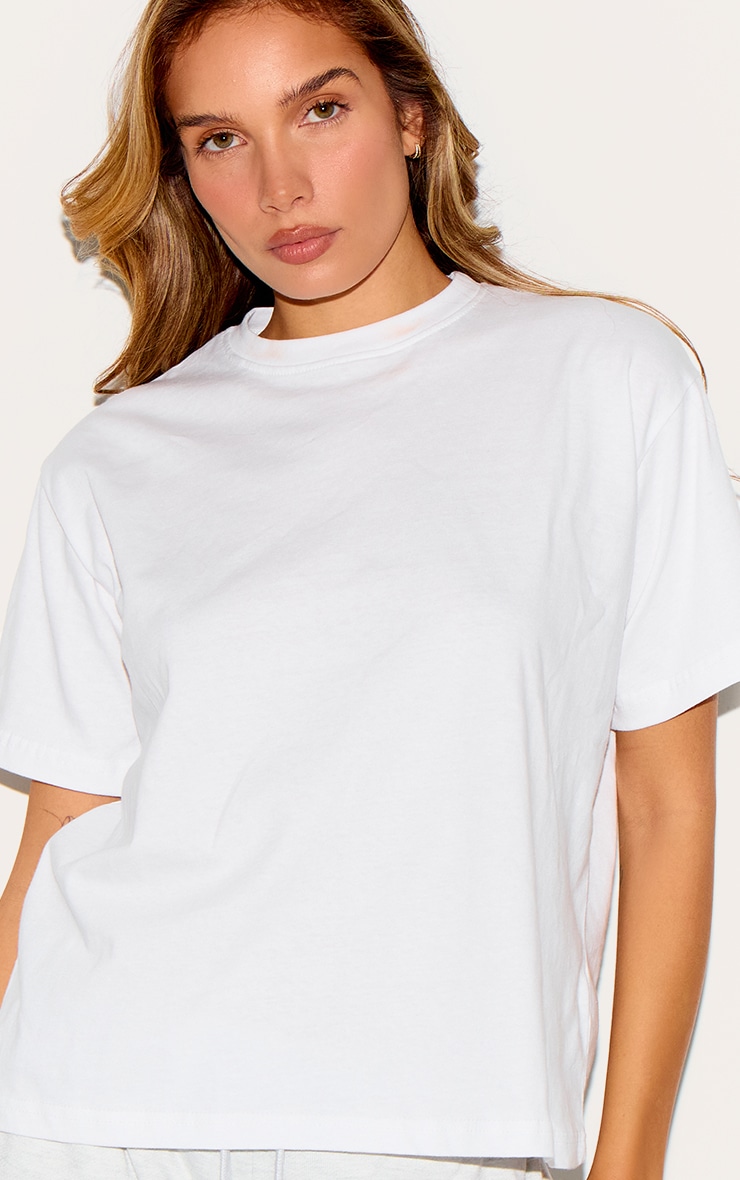 White Boxy Oversized T Shirt | Athleisure | PLT