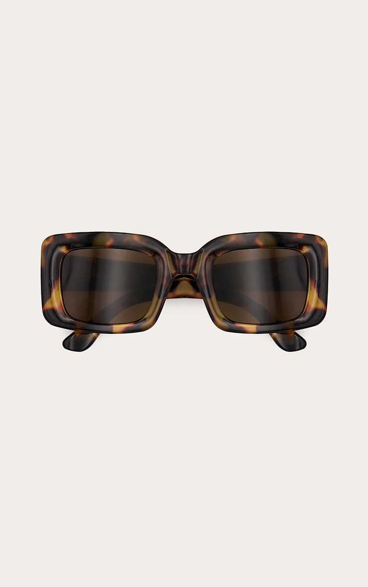 Tortoiseshell Rectangle Thick Frame Sunglasses | Accessories ...