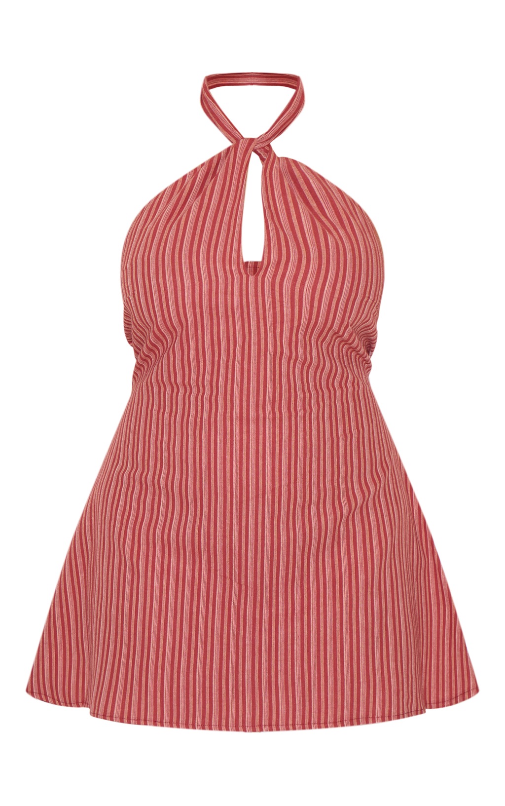 Plus Rust Striped Halterneck Shift Dress | Plus Size | PLT USA