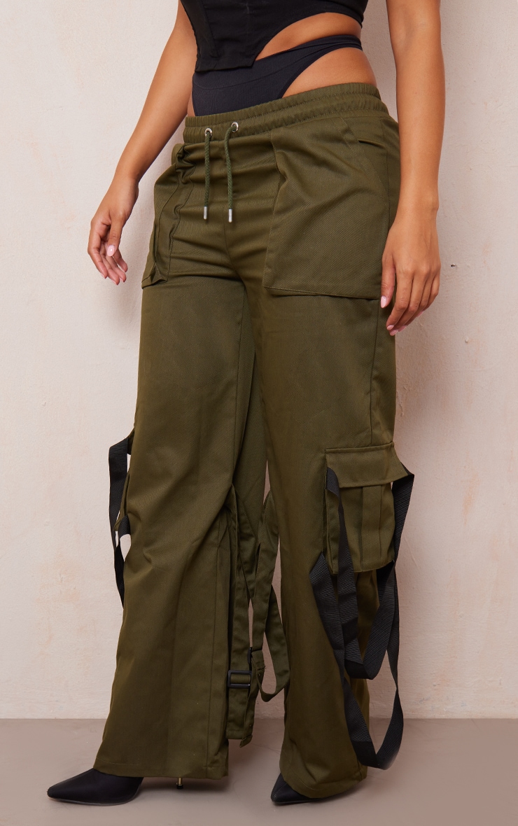 Shape Khaki Utility Low Rise Cargo Trousers | PrettyLittleThing