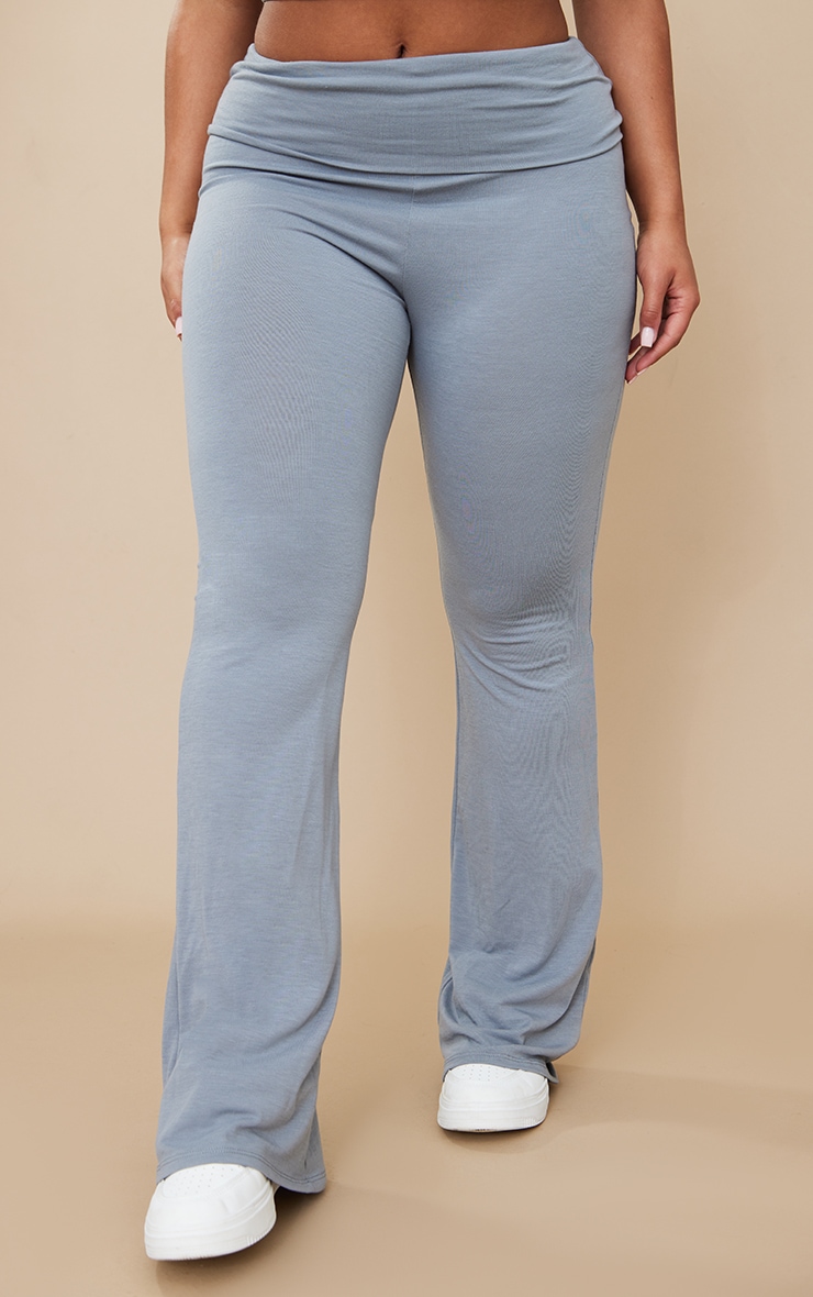 Shape Grey Marl Contour Foldover Waist Trousers | Shape | PLT