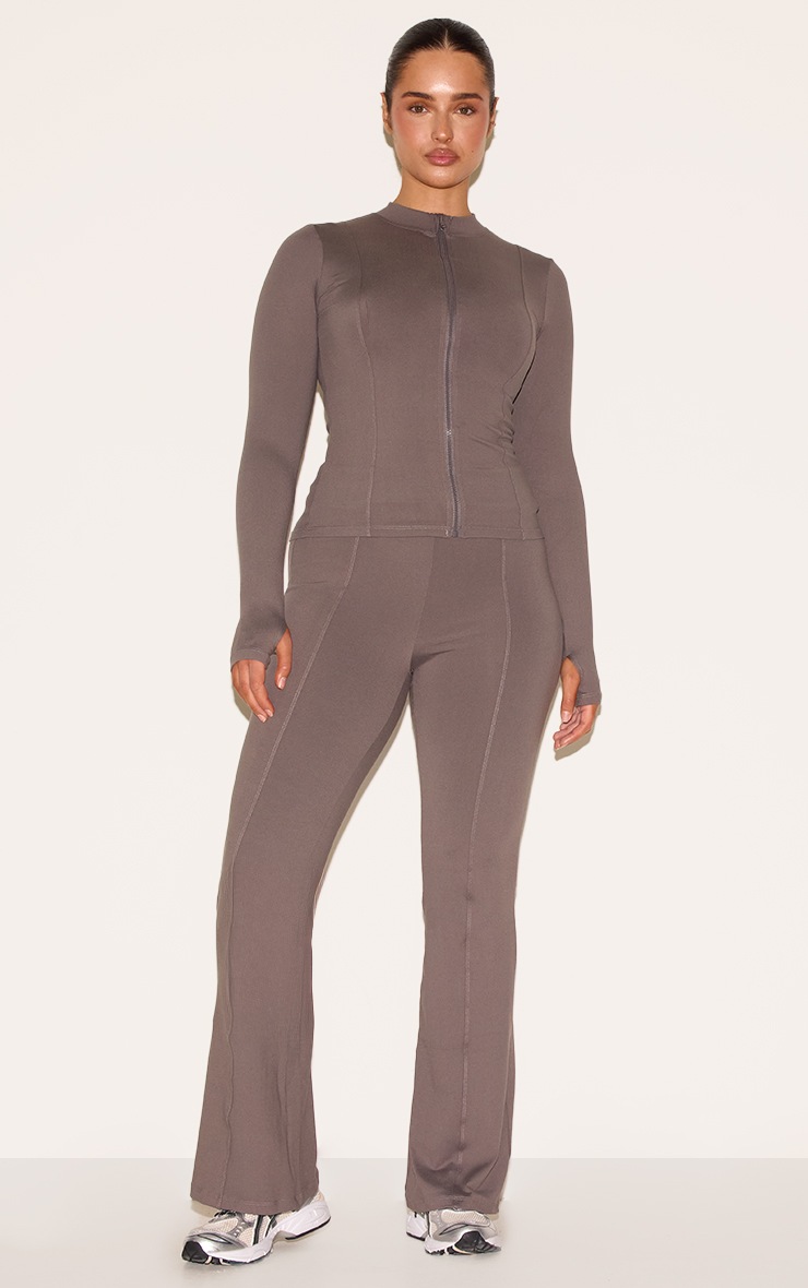 Shape Charcoal Sculpt Fold Over Flared Pant | Shape | PrettyLittleThing AUS