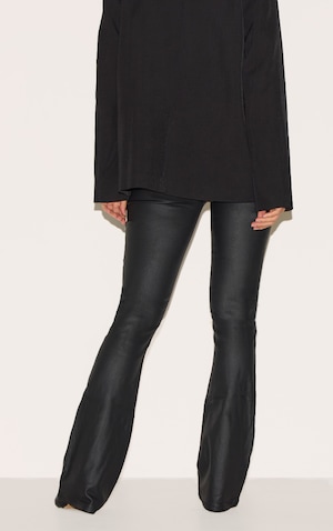 Black Coated Denim Flares | Denim | PrettyLittleThing AUS