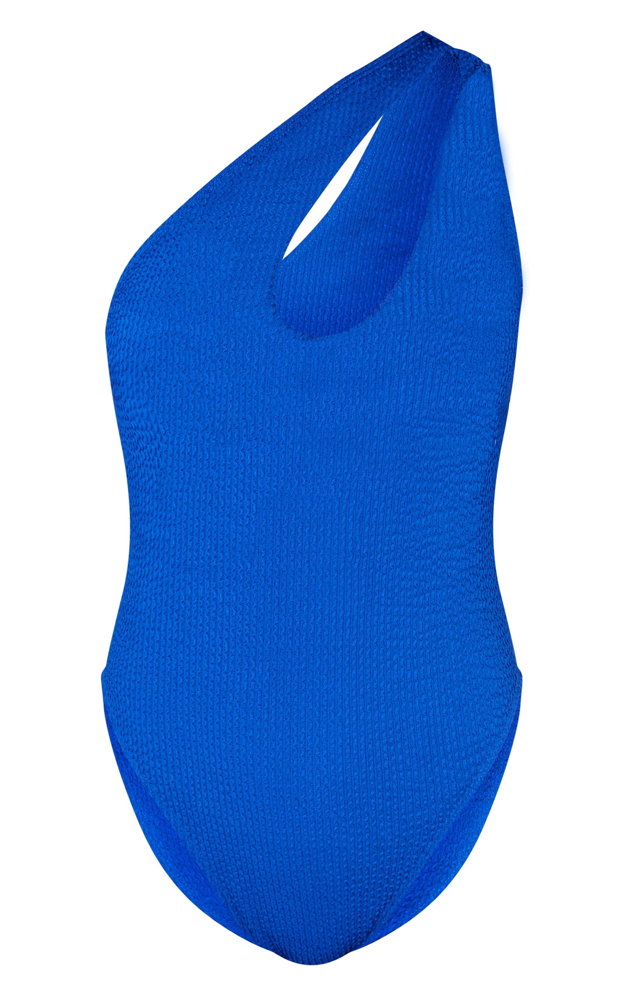 Cobalt Crinkle One Shoulder Cut Out Swimsuit | Swimwear | PrettyLittleThing UAE