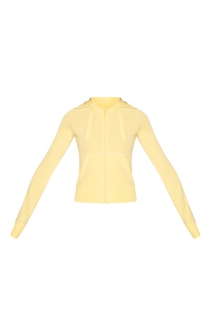 Butter Yellow Zip Up Fitted Track Top | Co-ords | PrettyLittleThing CA