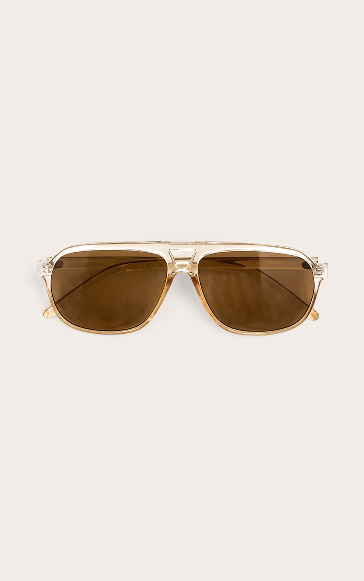 Caramel Square Rounded Aviator Sunglasses | Accessories | PLT