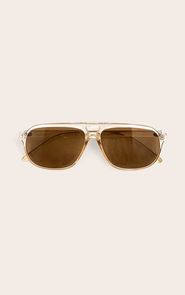 Caramel Square Rounded Aviator Sunglasses | Accessories | PLT