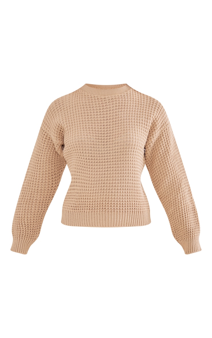 Oatmeal Waffle Knit Jumper | Knitwear | PLT
