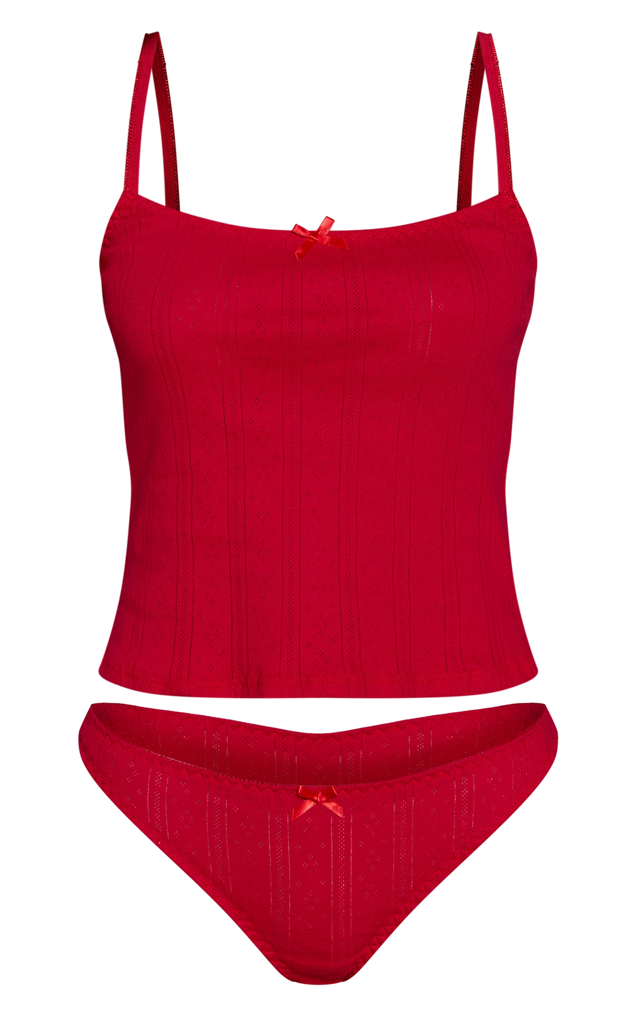 Red Pointelle Strappy Cami Top | Lingerie & Nightwear ...