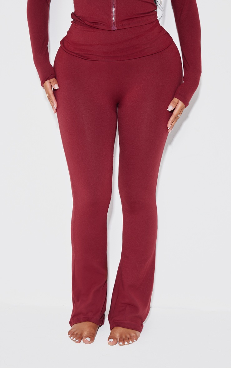Shape Burgundy Sculpted Foldover Waist Flare Pants | Shape ...