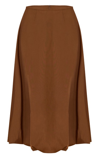 Chestnut Poplin Low Rise Maxi Puff Ball Skirt | Co-ords | PLT