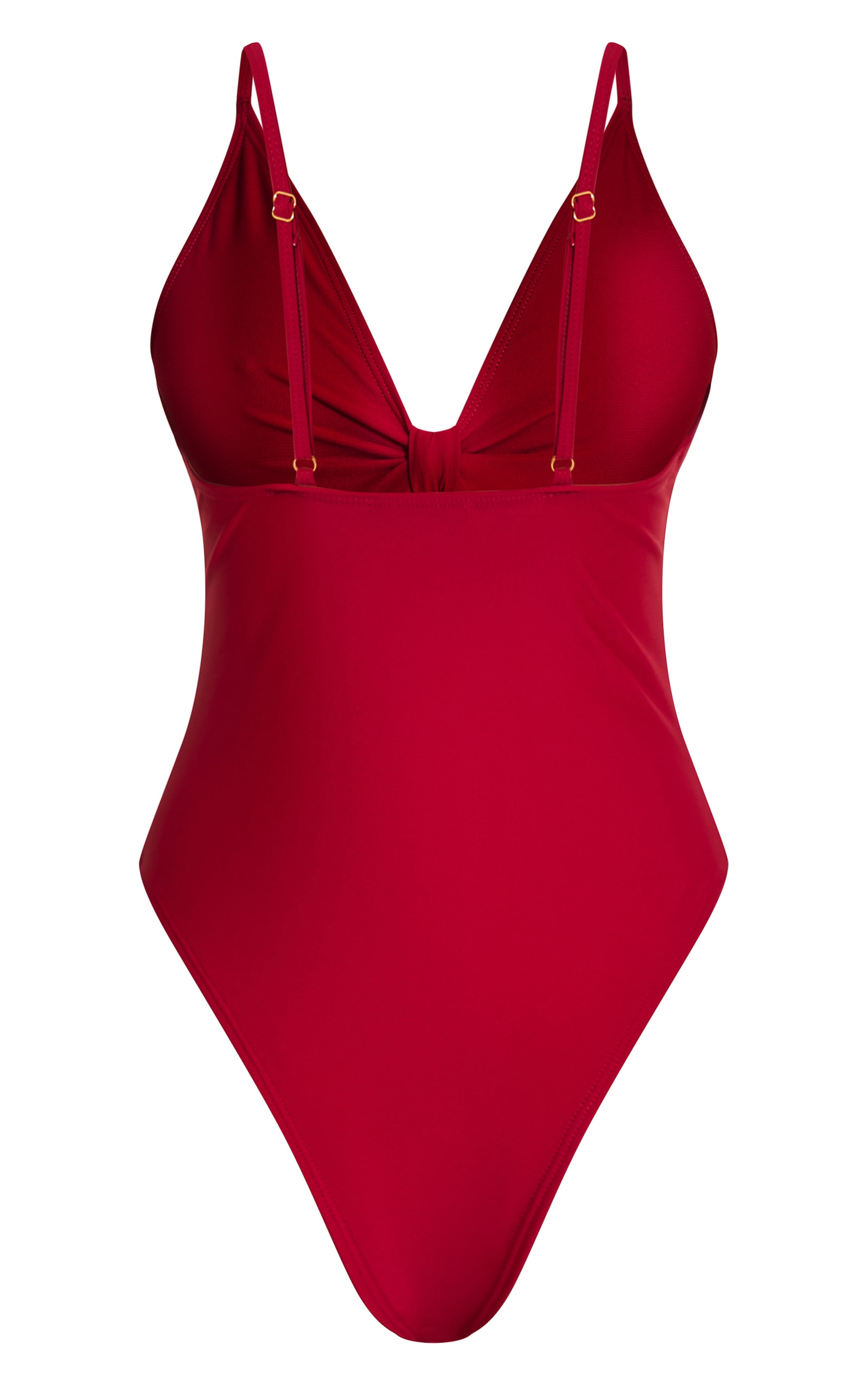 Burgundy Knot Front Cut Out Swimsuit | Swimwear | PLT USA