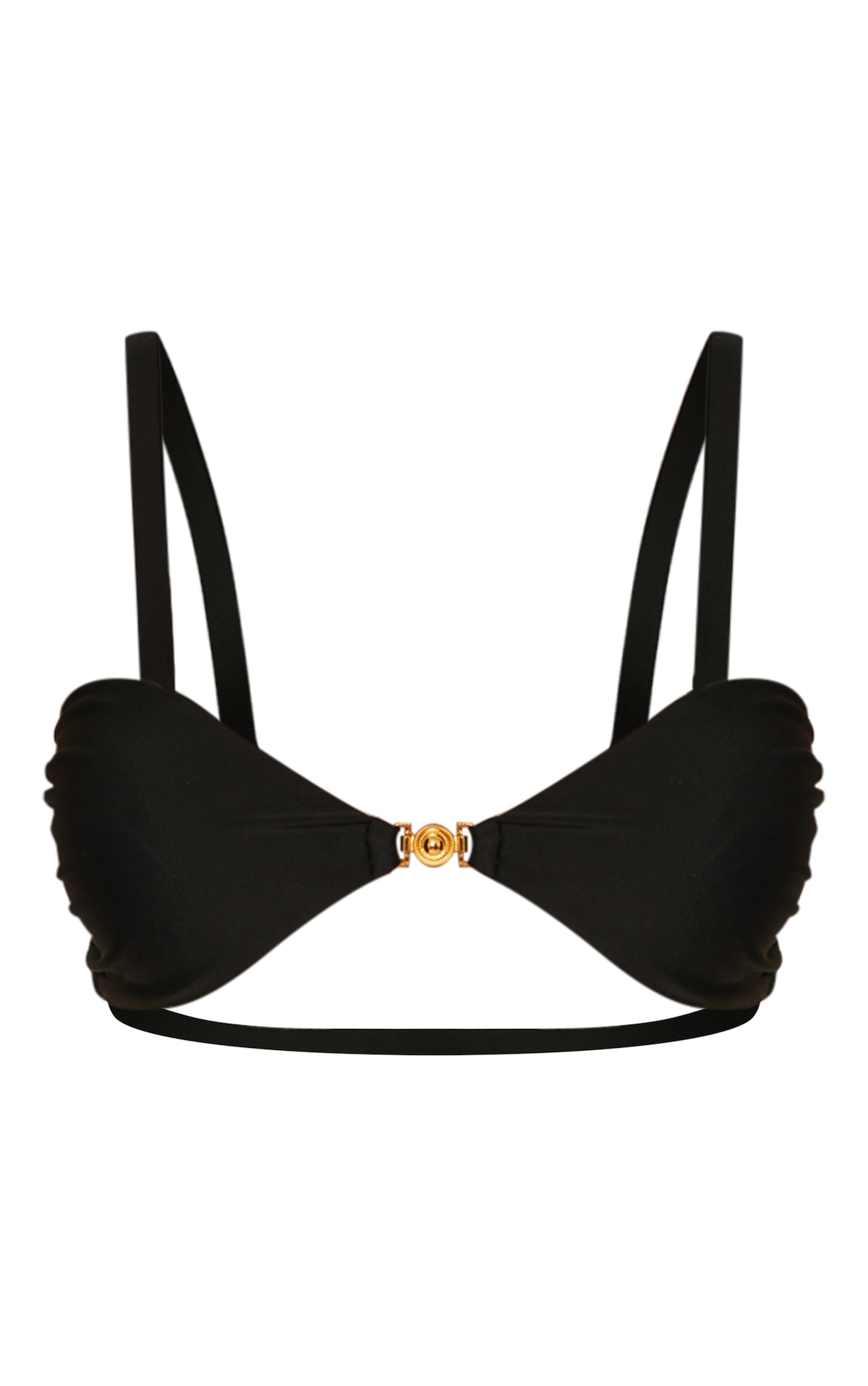 Black Gold Trim Micro Bikini Top | Swimwear | PrettyLittleThing USA