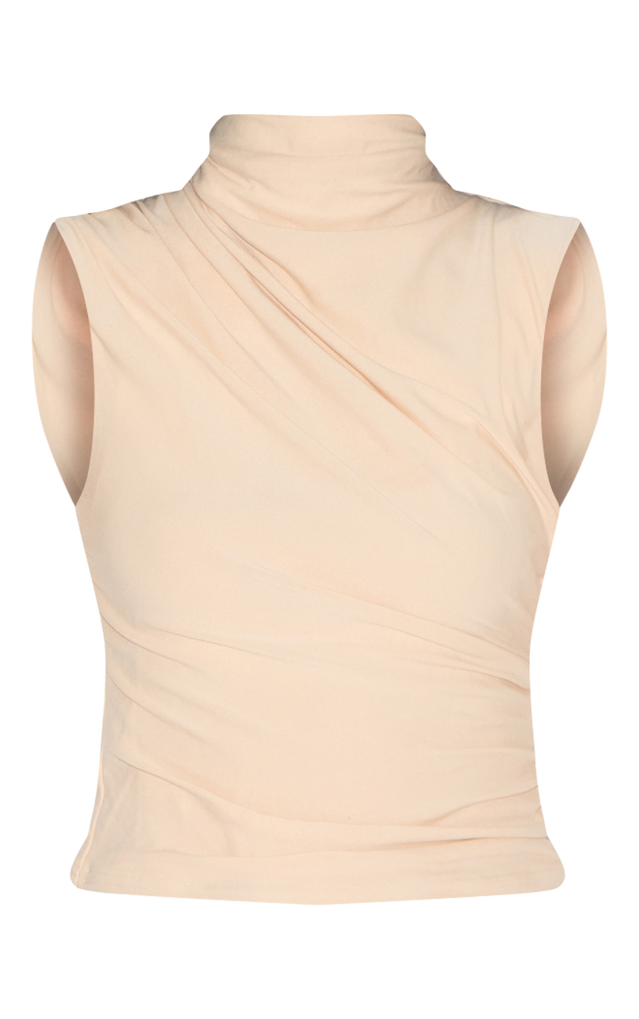 Stone Soft Touch Ruched Detail Long Top | Tops | Prettylittlething Usa