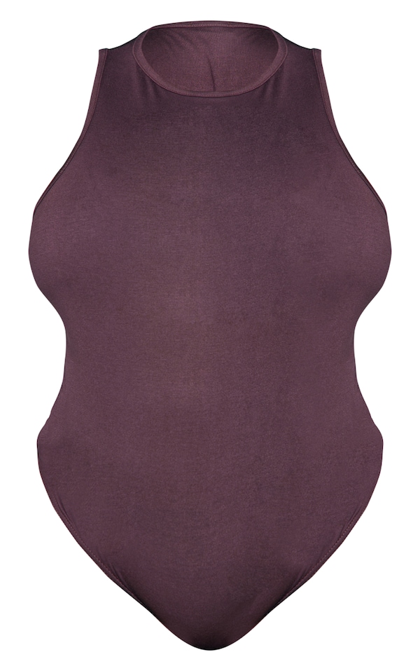 Plus Chocolate Racer Neck Bodysuit | Plus Size | PrettyLittleThing AUS