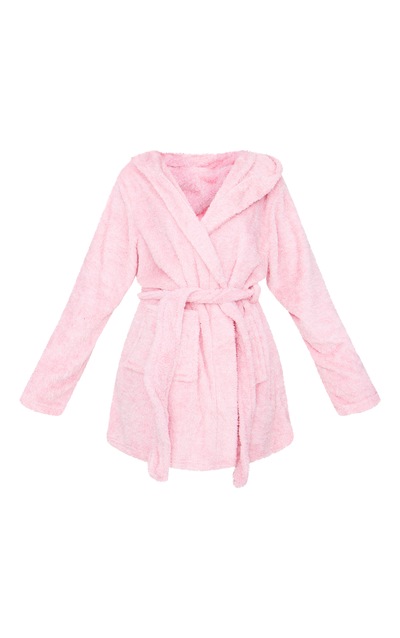 PRETTYLITTLETHING Pink Fluffy Dressing Gown | Lingerie & Nightwear ...