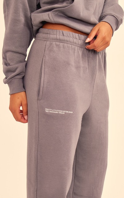 Plt Charcoal Grey Est 2012 Sweatpants | PrettyLittleThing USA