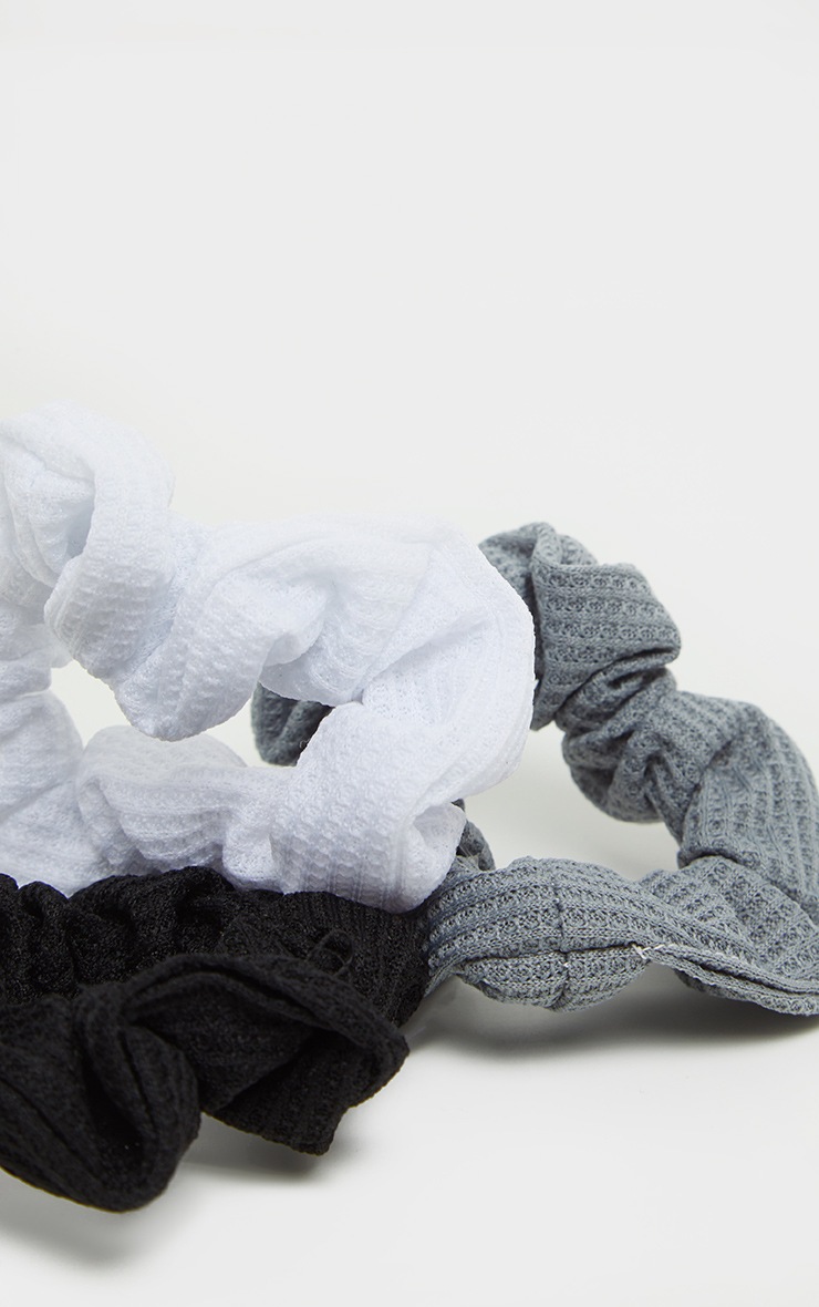 Black Grey And White Three Pack Scrunchie | Accessories | PLT