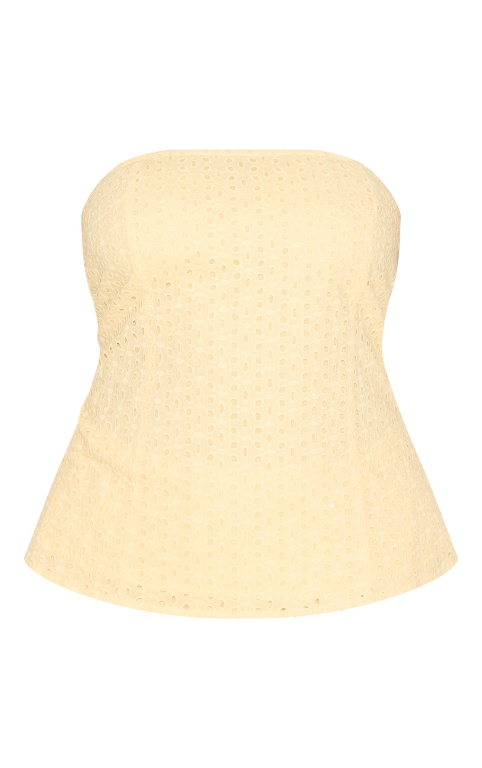 Plus Lemon Embroidered Linen Bandeau Top | Plus Size | PLT USA