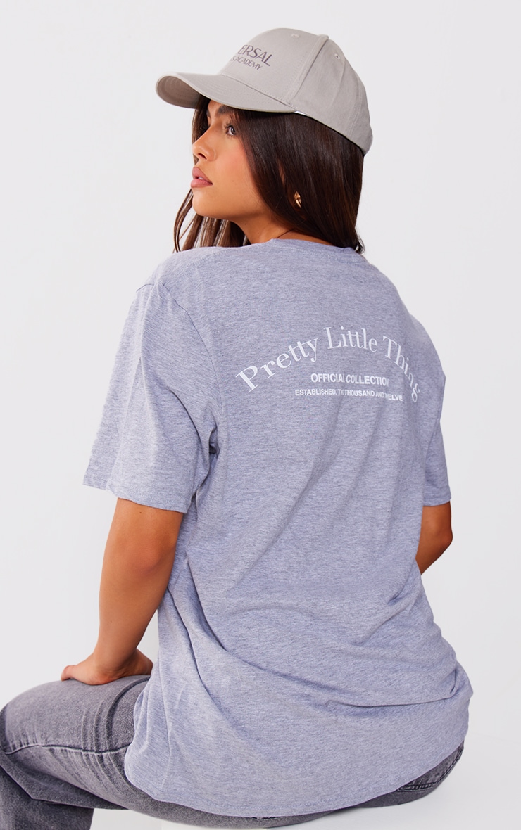 Plt Grey Marl Collection Printed T Shirt | PrettyLittleThing AUS