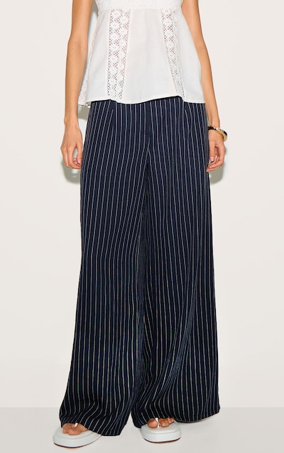 Navy Trousers | PrettyLittleThing