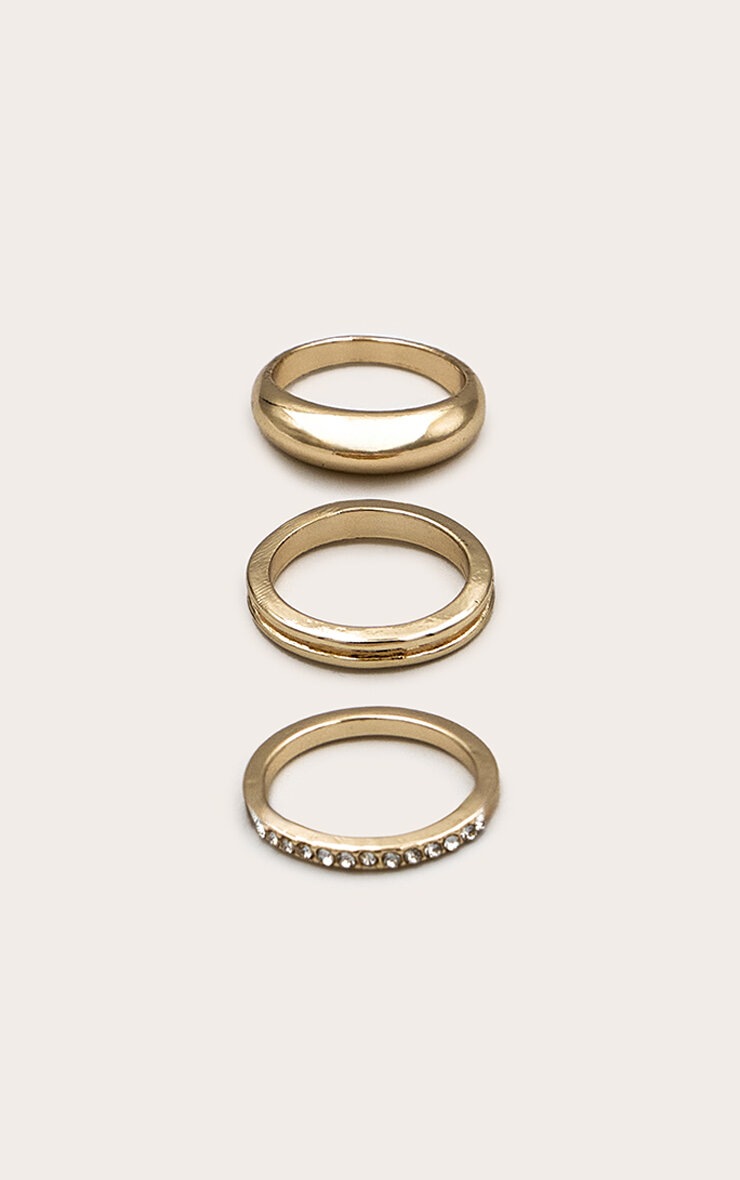 Gold Diamante Ridge Assorted Multipack Rings | Accessories ...