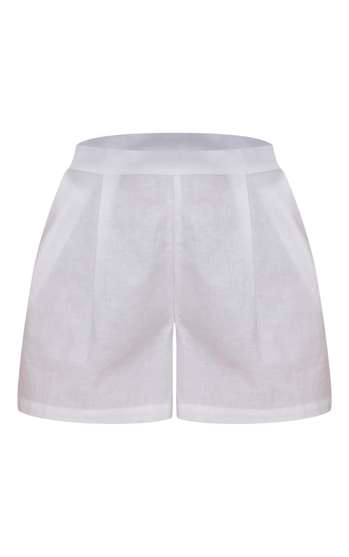 White Linen Look Oversized Detail Floaty Short | Co-ords ...