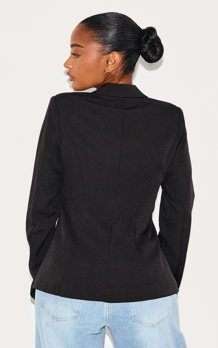 Shape Black Tailored Neck Cinched Waist Blazer | Shape | PLT USA