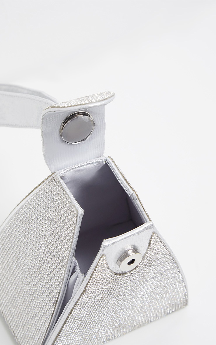 Silver Diamante Pyramid Mini Bag | Accessories | PLT