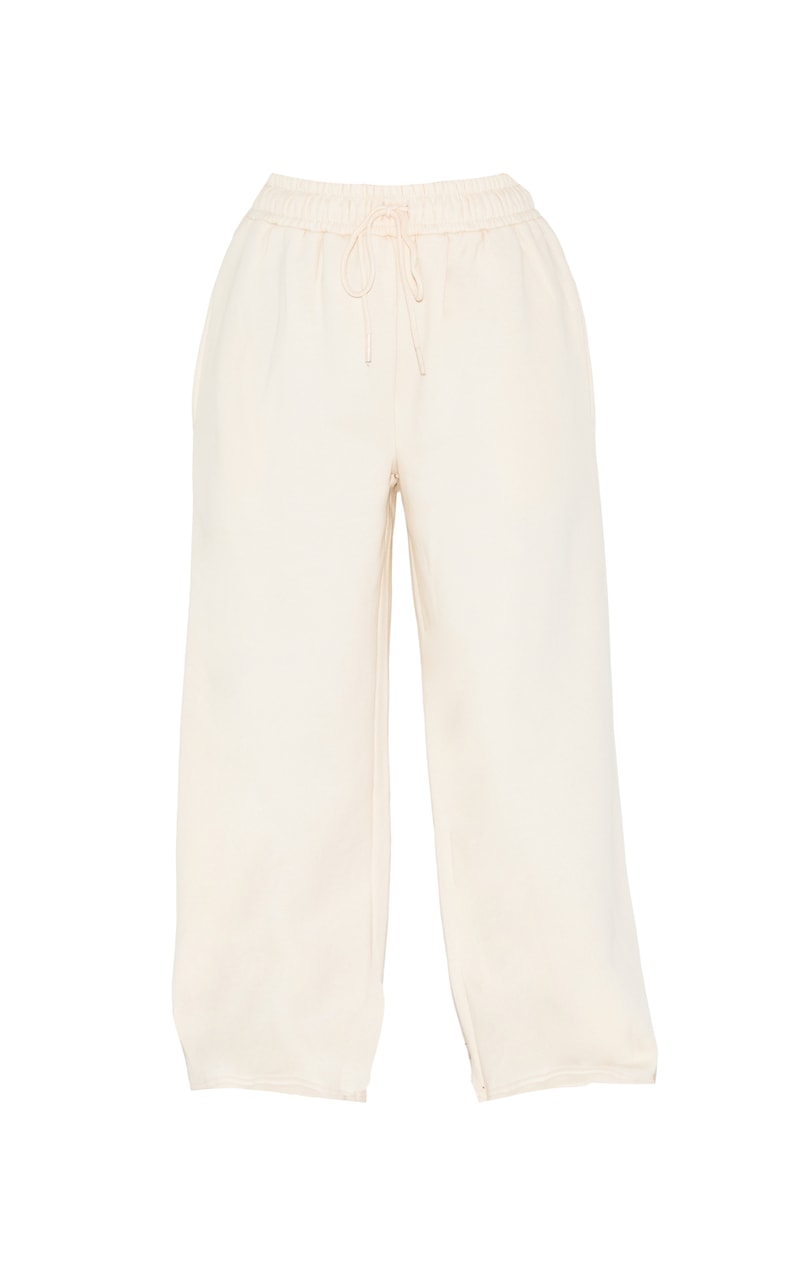 Petite Cream Drawstring Wide Leg Track Pants | Petite ...