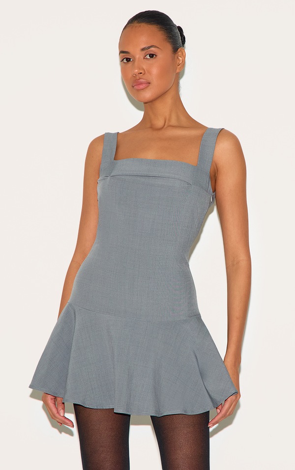 Charcoal Tailored Woven Scoop Back Shift Dress | Dresses ...