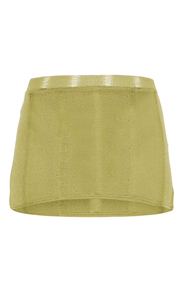 Green Textured Sheer Split Hem Micro Mini Skirt | Bottoms ...