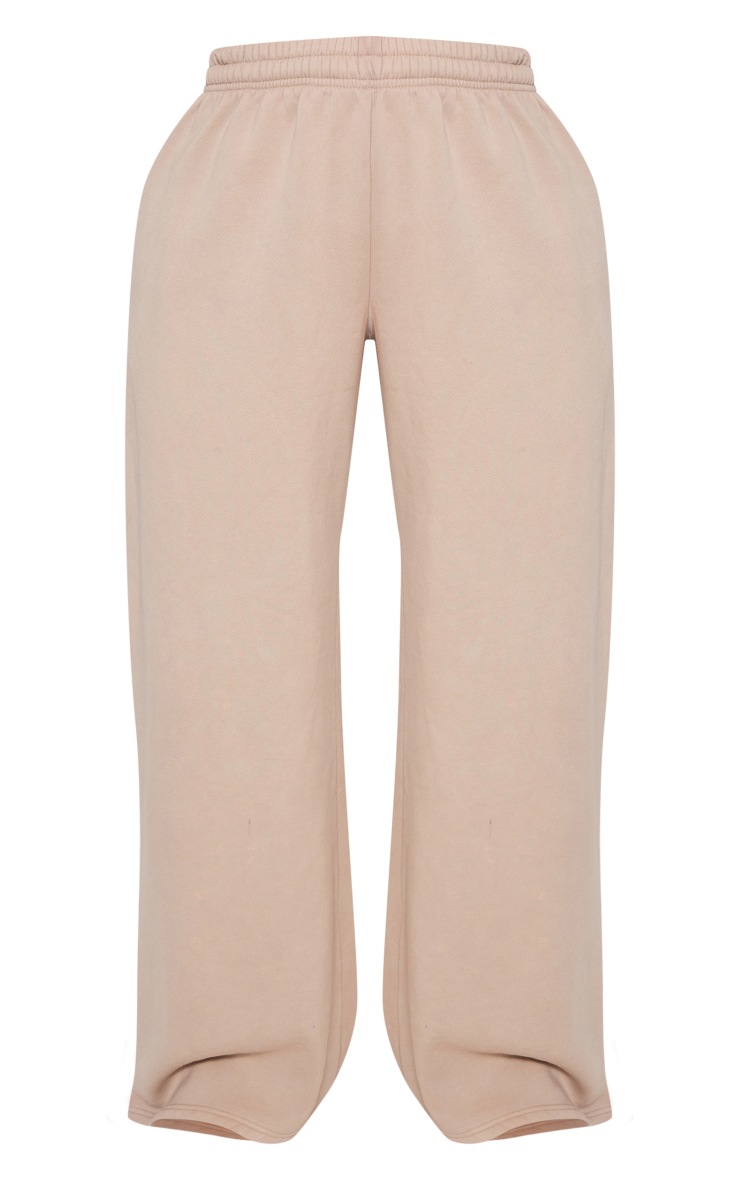 Beige Oversized Wide Leg Washed Sweatpants | Athleisure ...