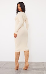 Stone Button Front Brushed Rib Midaxi Dress | PrettyLittleThing USA