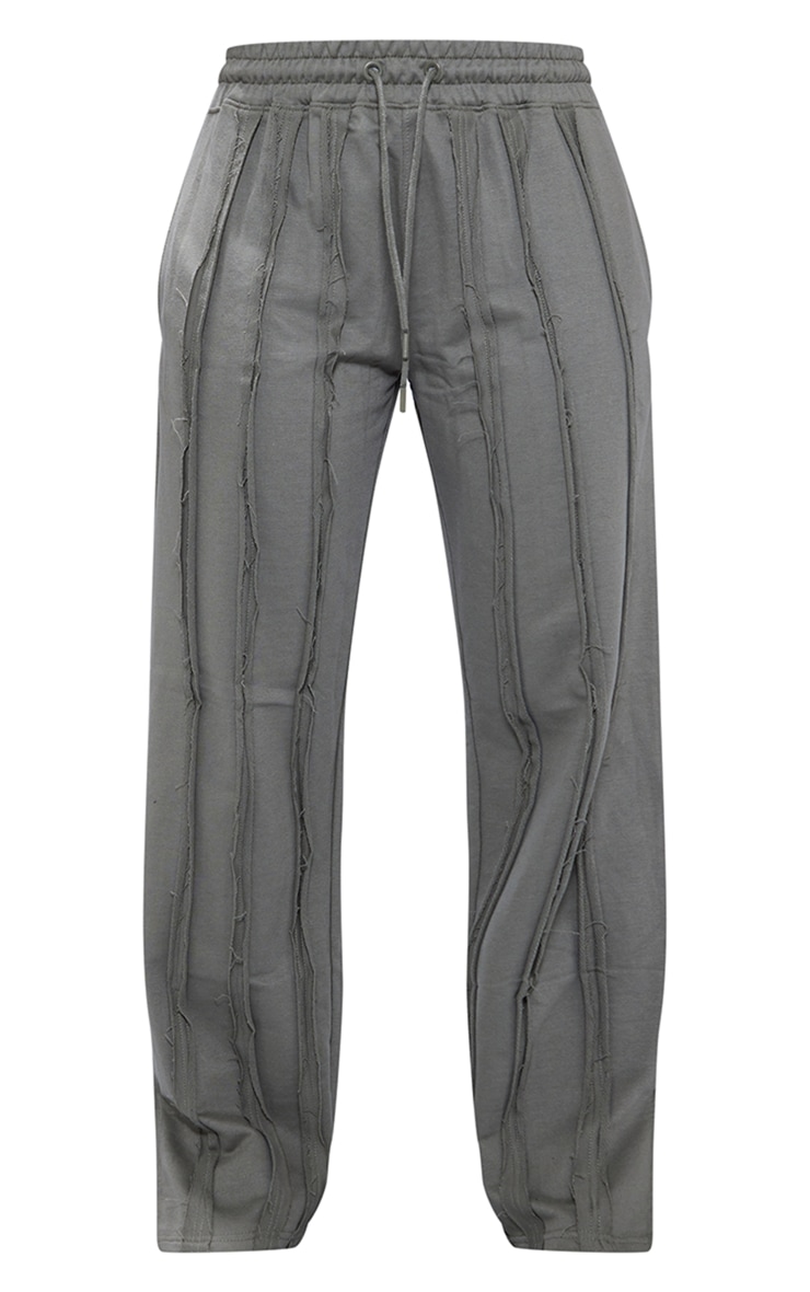 Khaki Seam Front Straight Leg Sweatpants | Athleisure ...