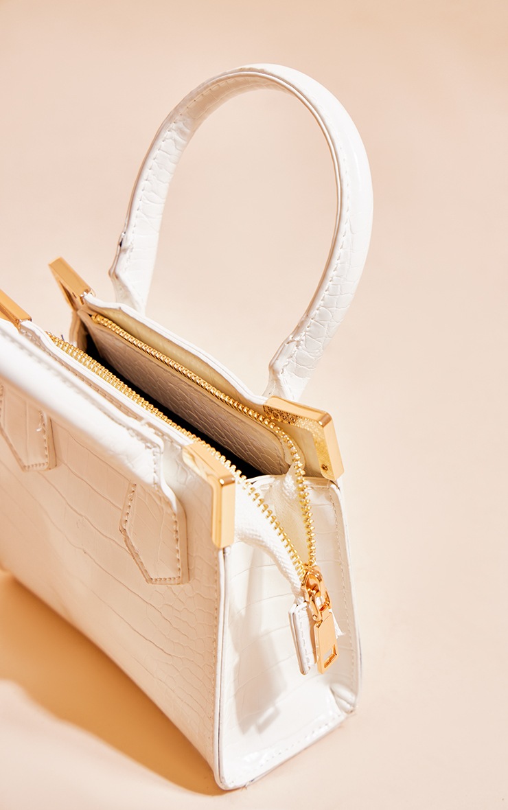 White Croc Mini Grab Bag | Accessories | PLT