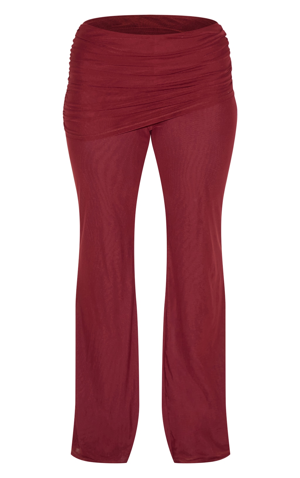 Plus Wine Mesh Foldover Flares | Plus Size | PLT USA