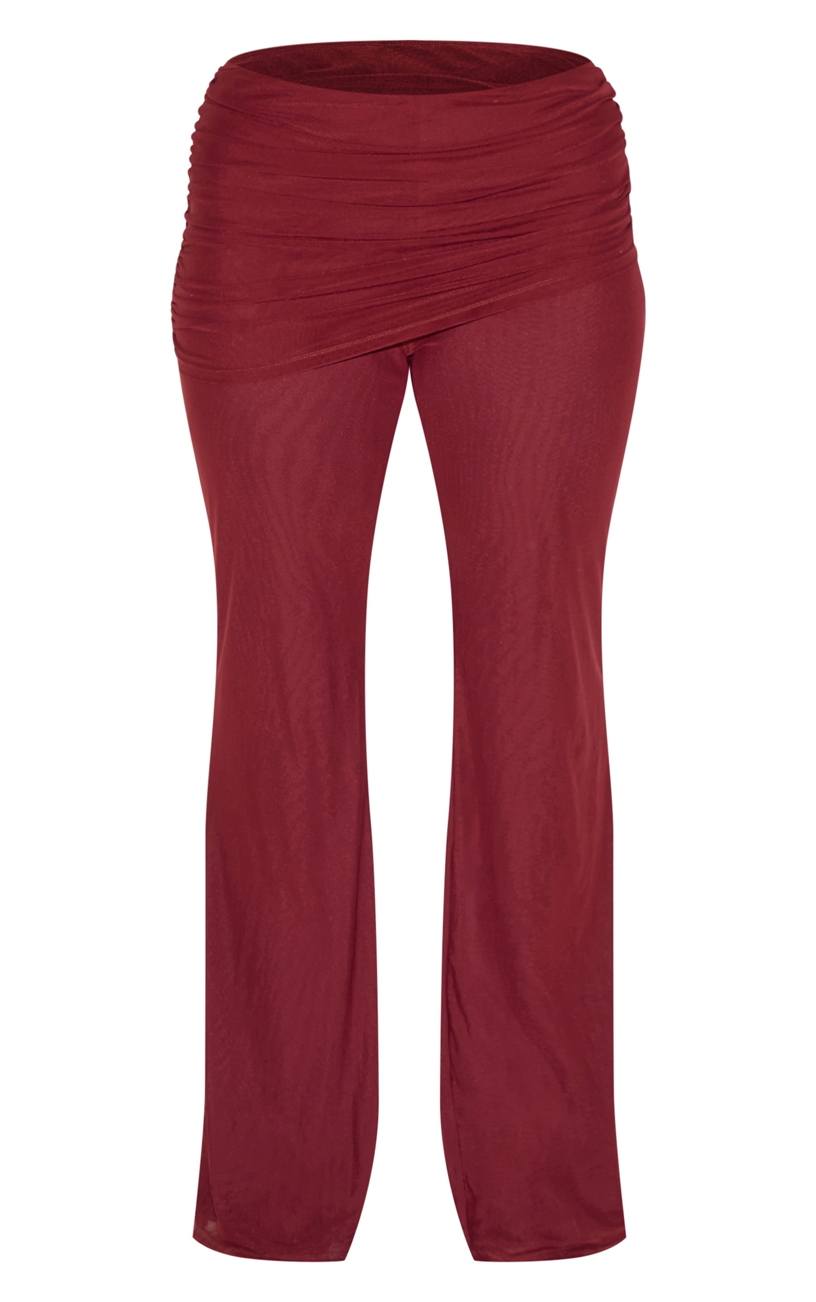 Plus Wine Mesh Foldover Flares | Plus Size | PLT USA