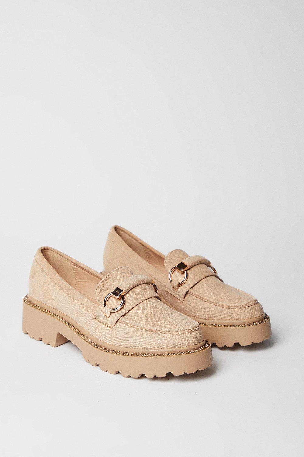 Oasis Taupe Bolton Snaffle Detail Chunky Loafers | PrettyLittleThing
