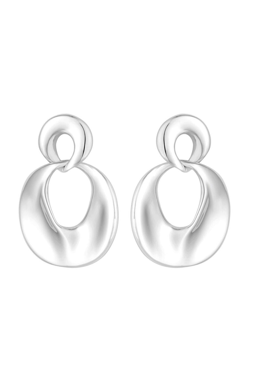 Inicio Silver Recycled Sterling Silver Plated Molten Earrings - Gift Pouch | PLT