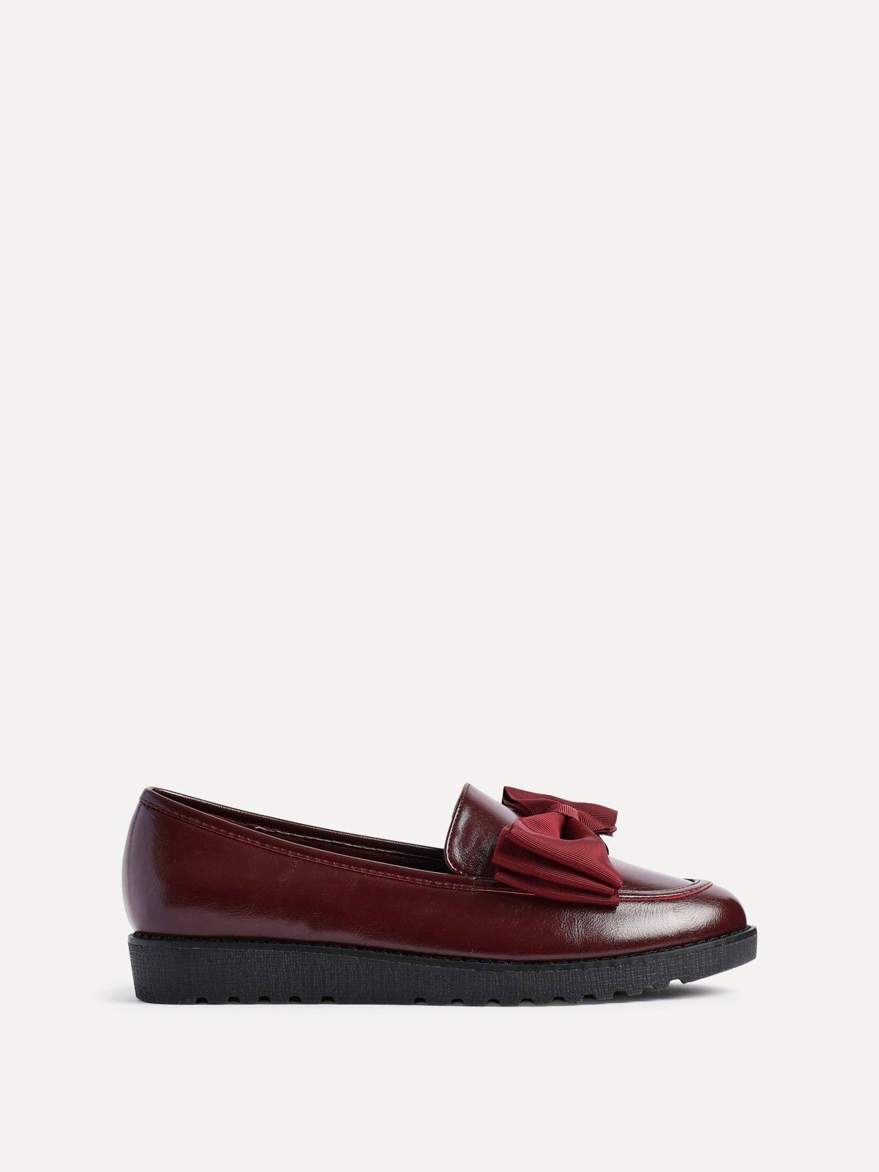 Linzi Burgundy Cathy Burgundy High Shine Classic Slip On Loafer | PLT