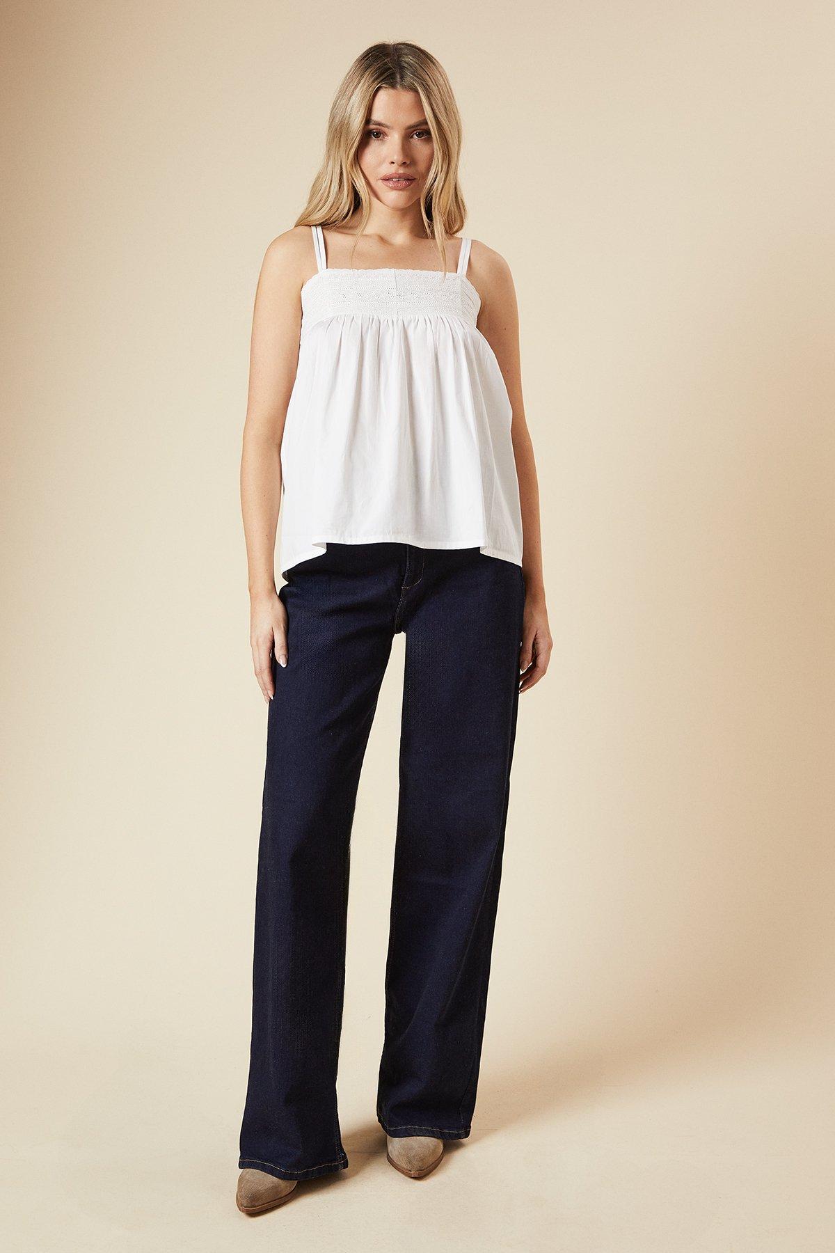 Dorothy Perkins White Lace Trim Cami | PrettyLittleThing