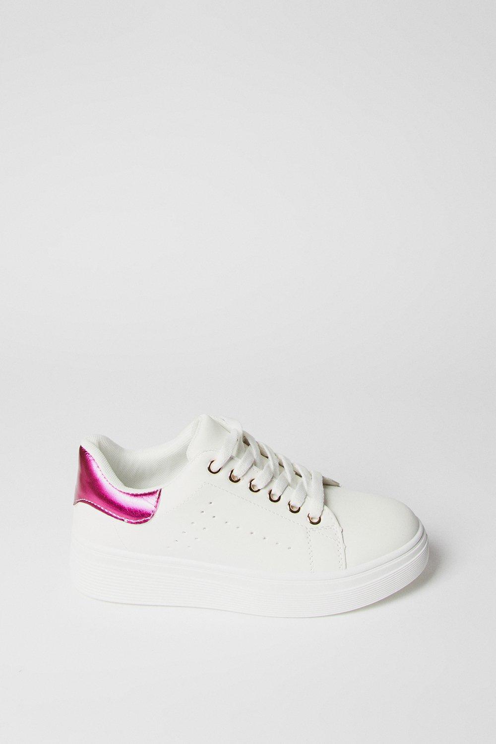 Oasis Pink Kizzie Platform Lace Up Trainers | PrettyLittleThing