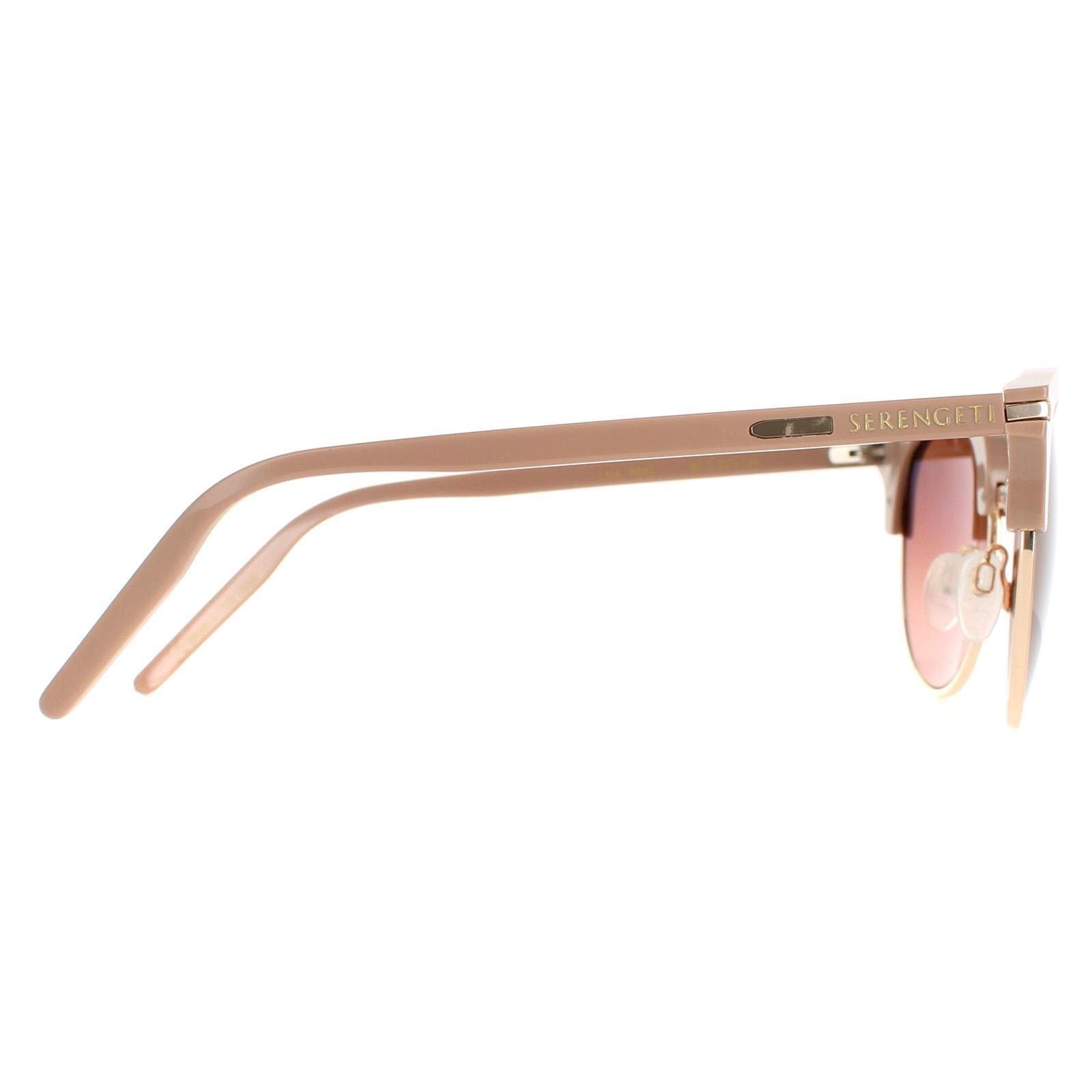 Serengeti Gold Semi Rimless Shiny Rose Gold Polarized Drivers Gradient ...