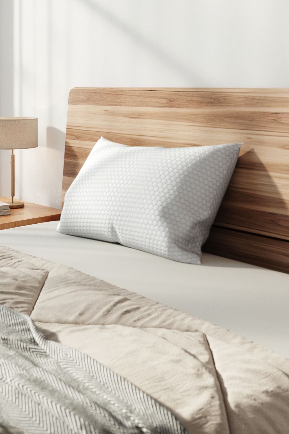 Living And Home White Medium Support Shredded Memory Foam Pillow With ...