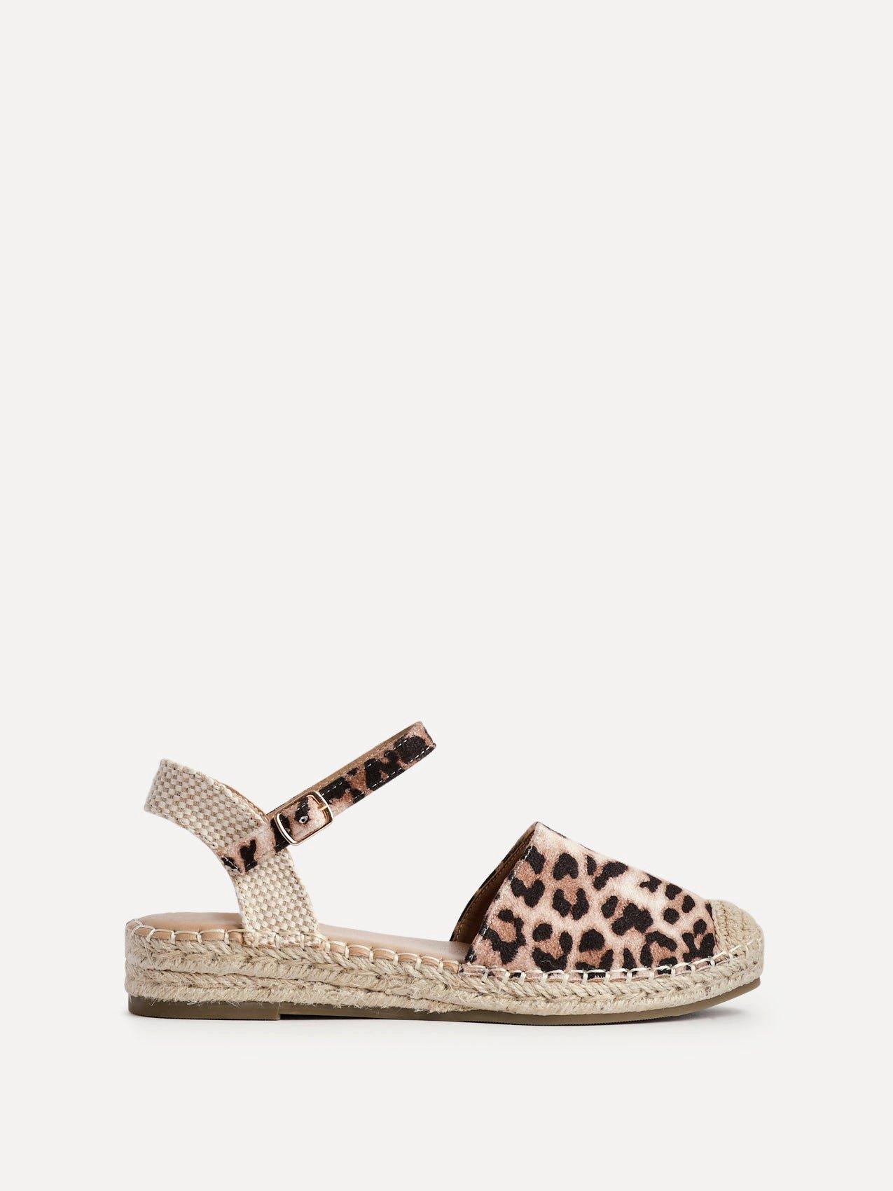 Linzi Yellow Neroli Leopard Print Closed Toe Espadrille Flatform Sandal ...
