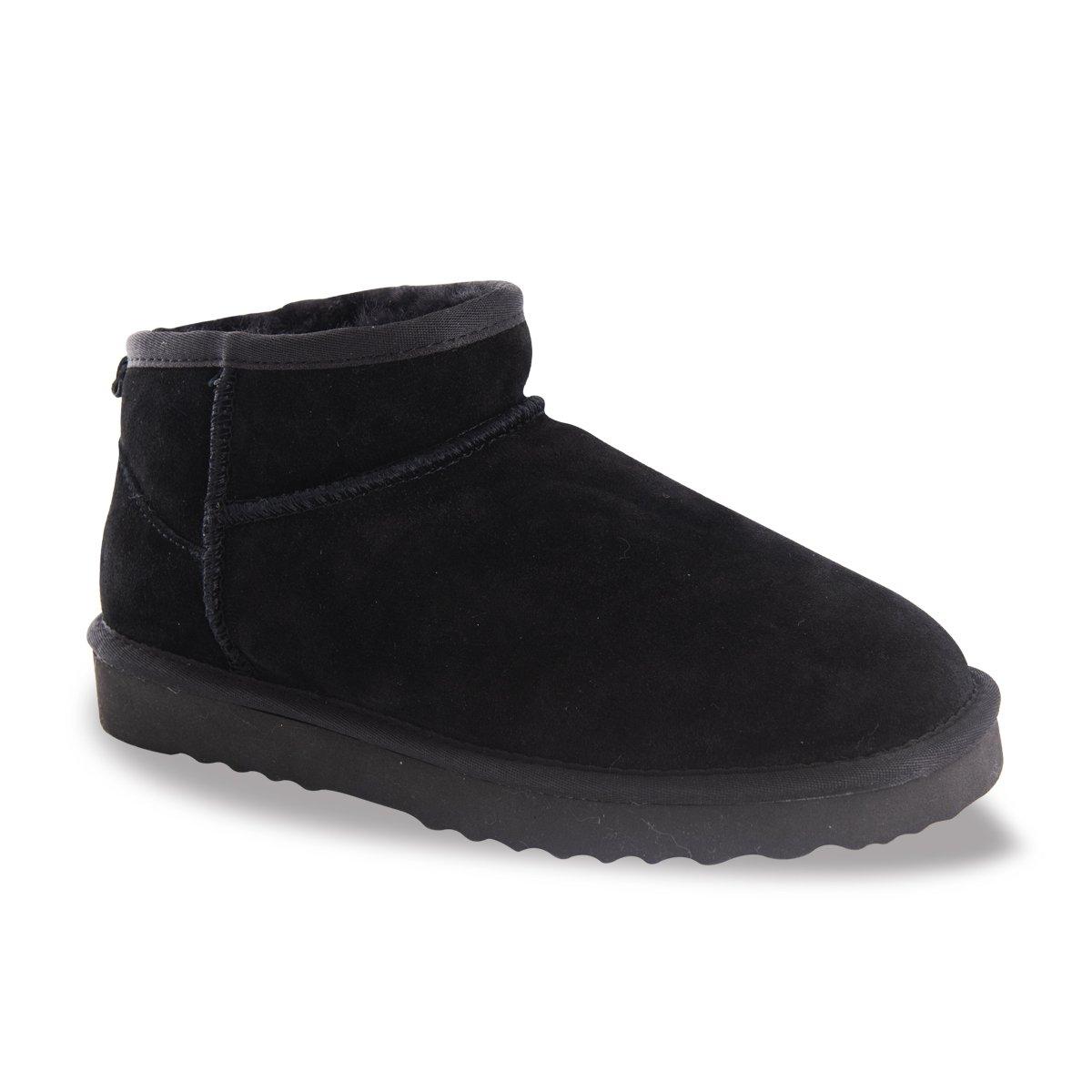 Aus Wooli Australia Black Sheepskin Classic Ultra Mini Boot | PLT